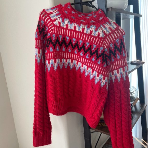 Zara | Sweaters | Red Winter Sweater | Poshmark
